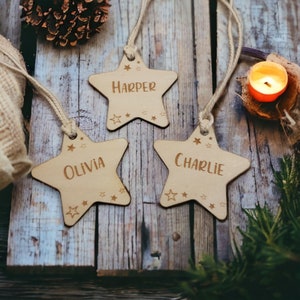 Personalised Star Shape Wooden Gift Tags Set of 5 Engraved - Etsy