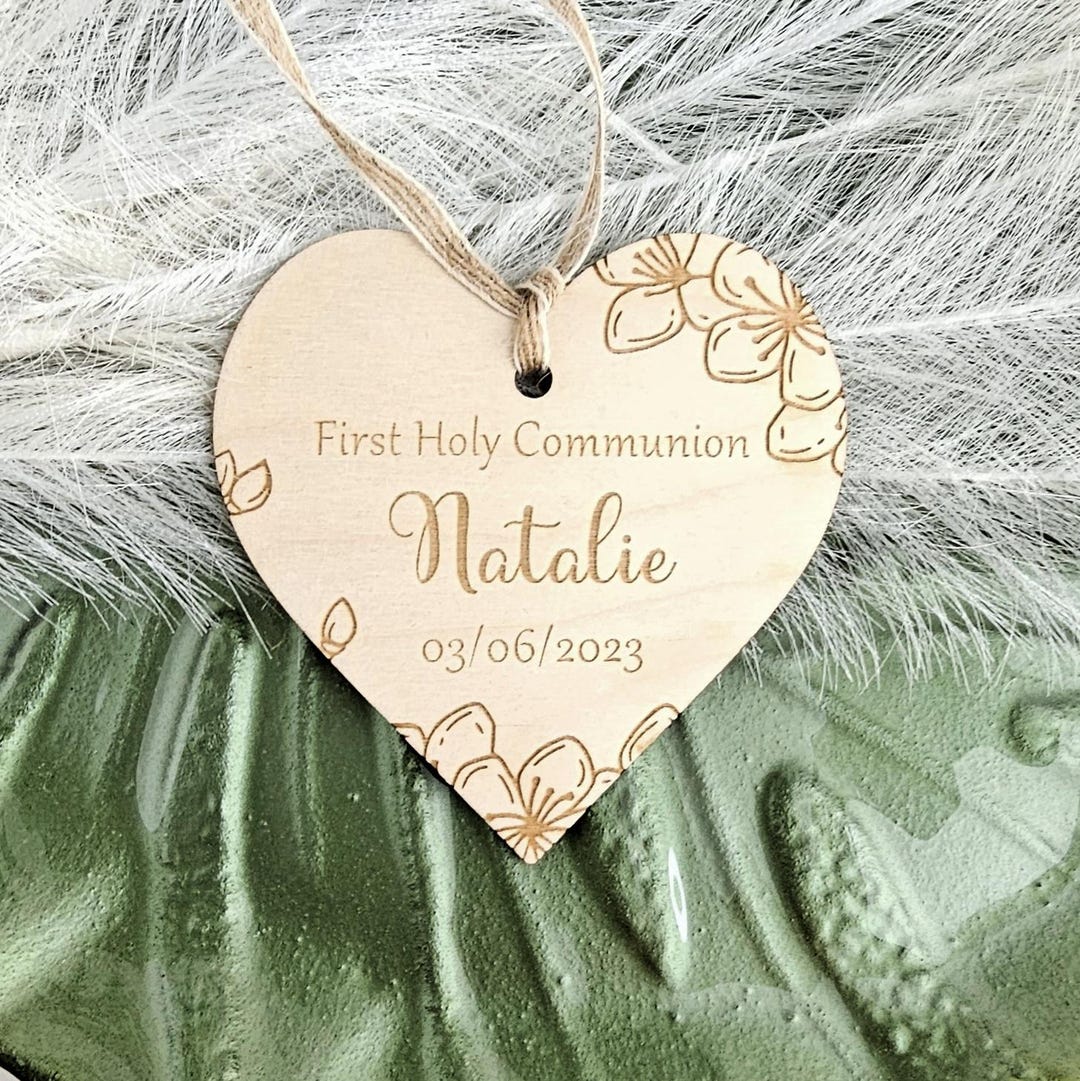 Personalised First Holy Communion Wooden Gift Tag: Rustic Keepsake - Etsy