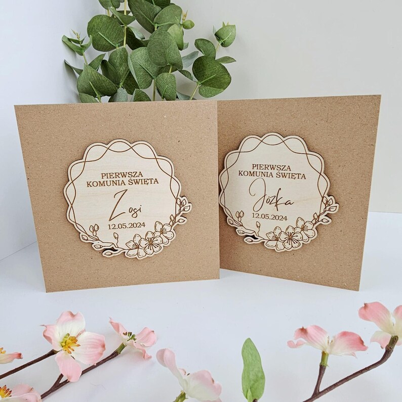 Personalised First Holy Communion Card - Eco Kartka Pierwsza Komunia ...