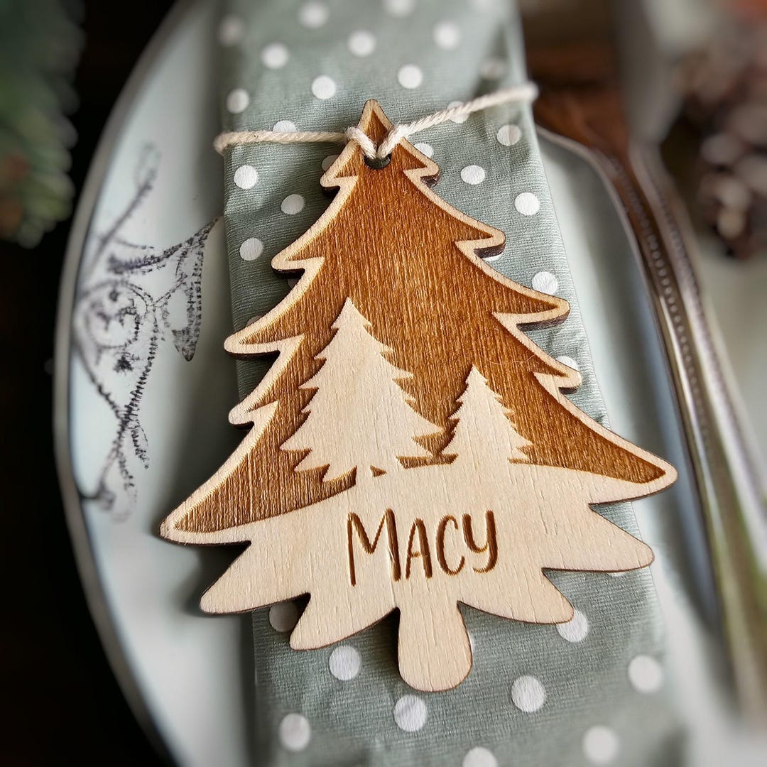 Rustic Christmas Place Setting Winter Weddings - Personalised Christmas ...