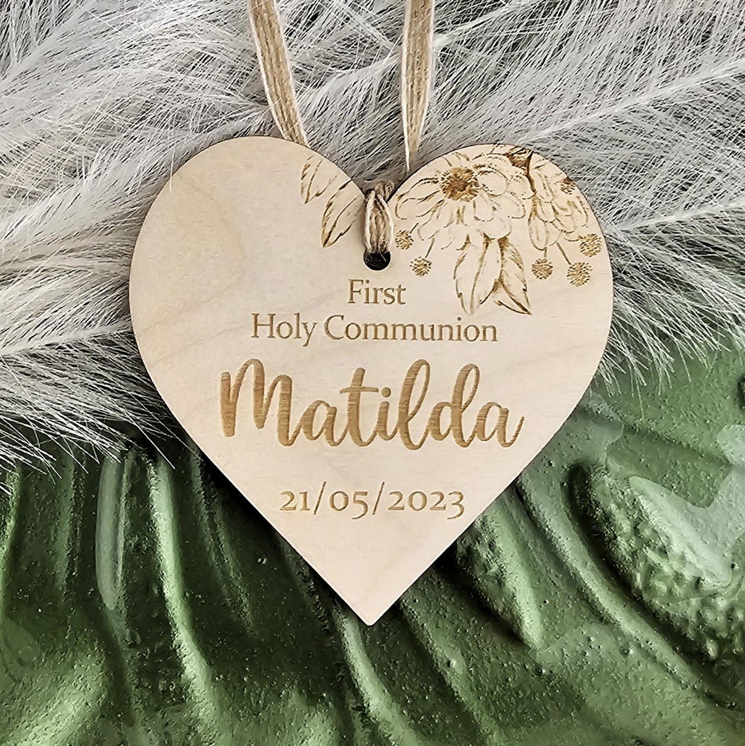 Personalised First Holy Communion Ornament: Rustic Wood Keepsake - Etsy UK