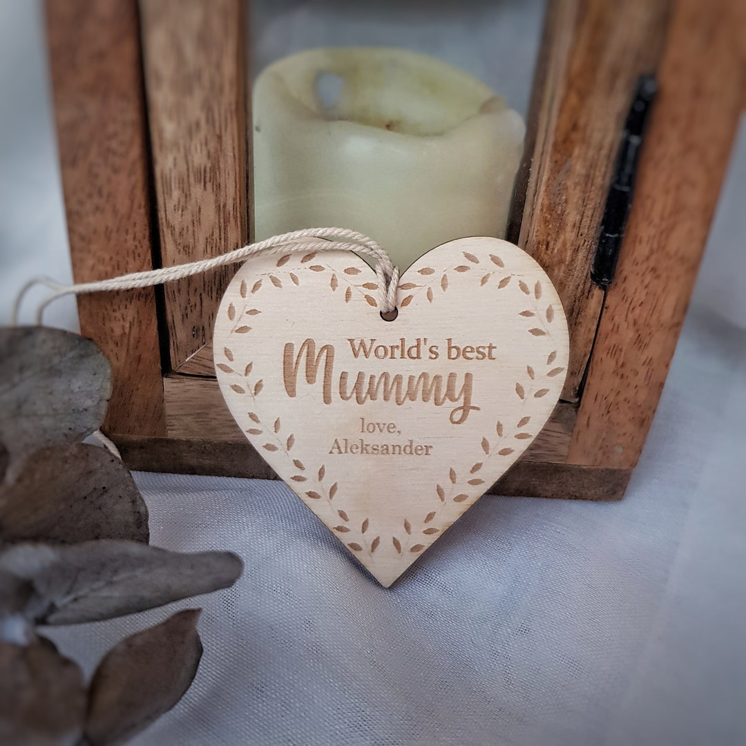 Personalised Mummy Gift, Wooden Heart Keepsake Plaque From Children for ...