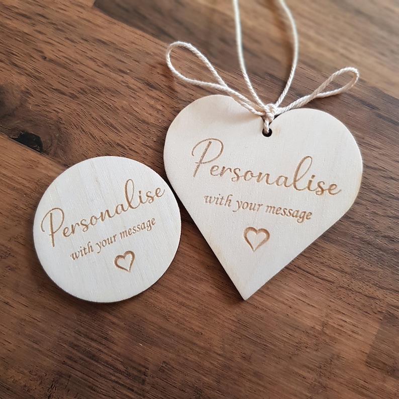 Personalised Wooden Gift Tag / Label Any Message Quote Name - Etsy