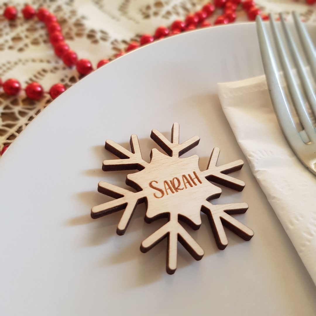 Rustic Wood Name Place Setting - Personalized Christmas Table ...
