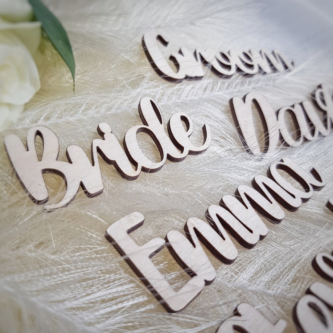Personalised Laser Cut Wood Name Place Cards: Rustic Wedding Decor - Etsy