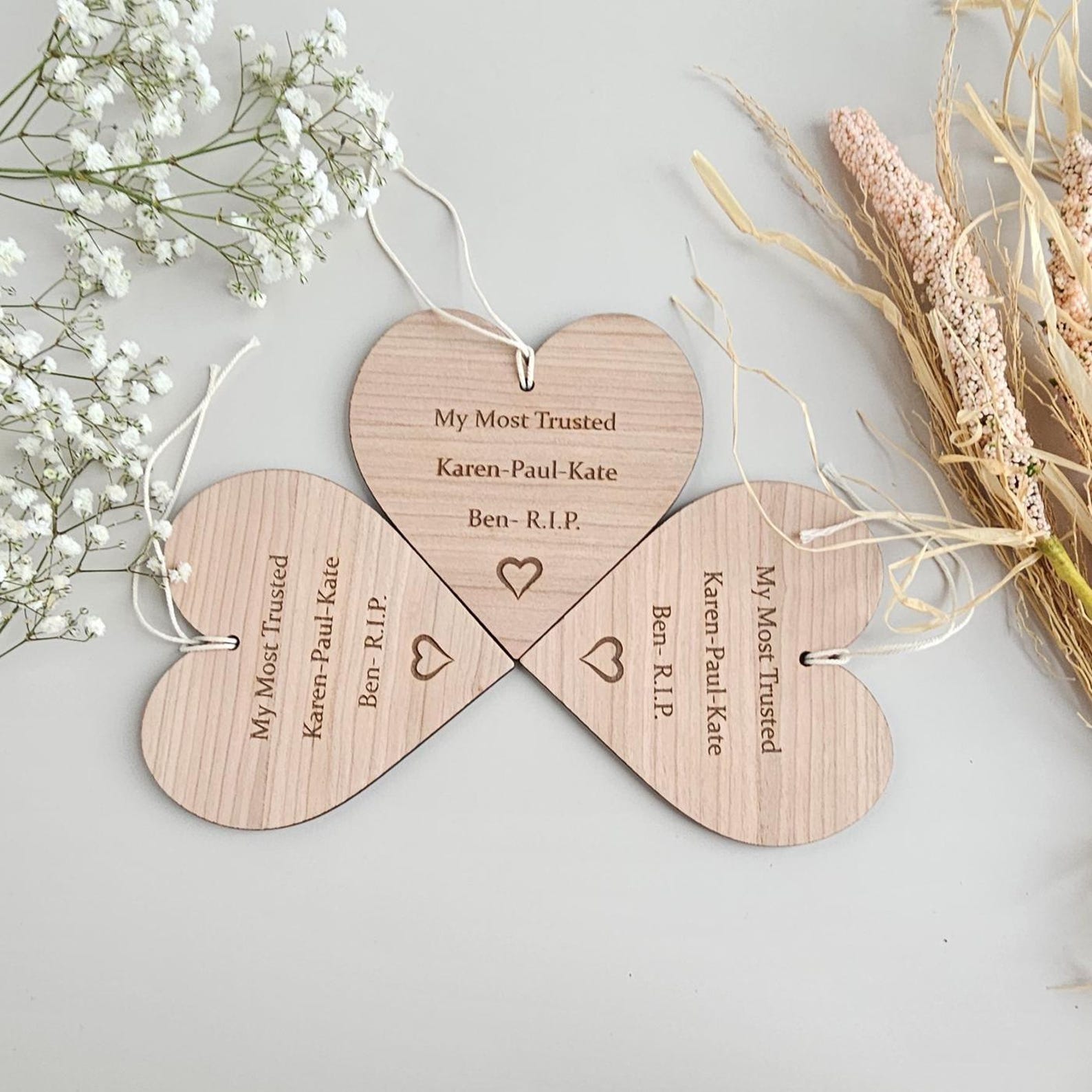 Personalised With Own Message Gift Tag / Keepsake - Wooden Heart ...