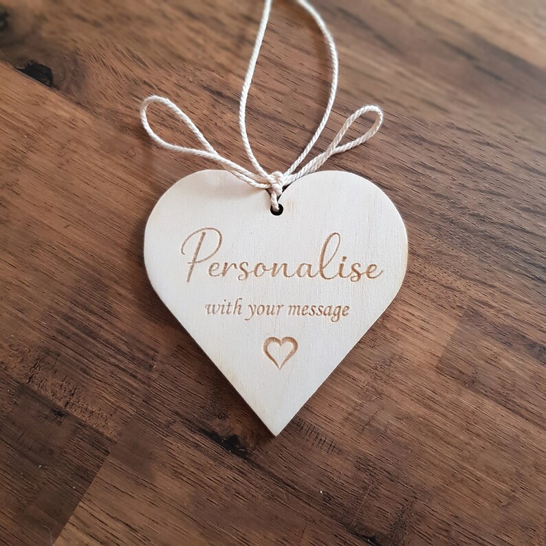 Personalised Wooden Gift Tag / Label Any Message Quote Name - Etsy