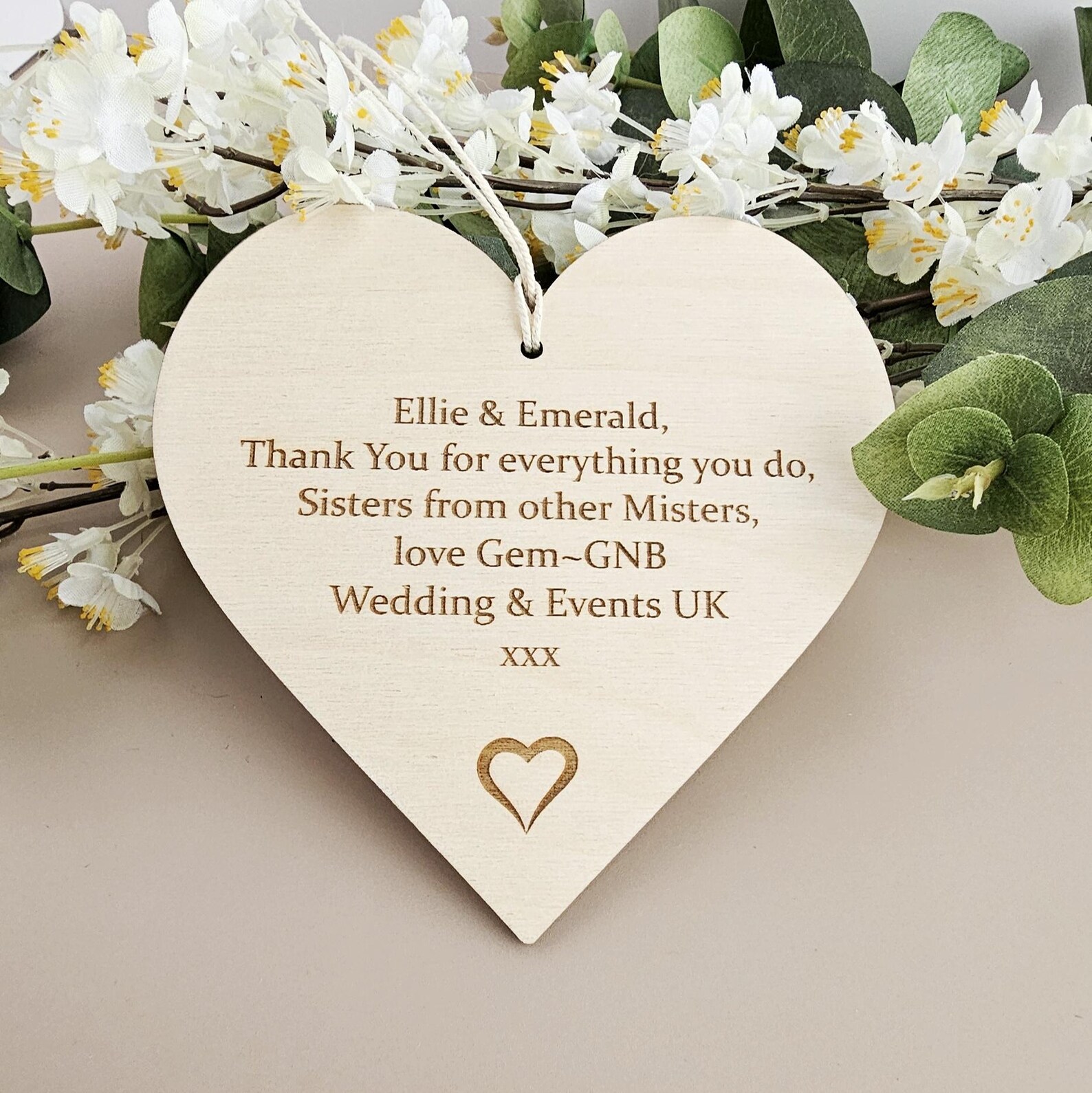 Personalised With Own Message Gift Tag / Keepsake - Wooden Heart ...