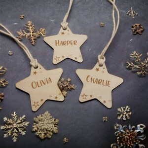 Personalised Star Shape Wooden Gift Tags Set of 5 Engraved - Etsy