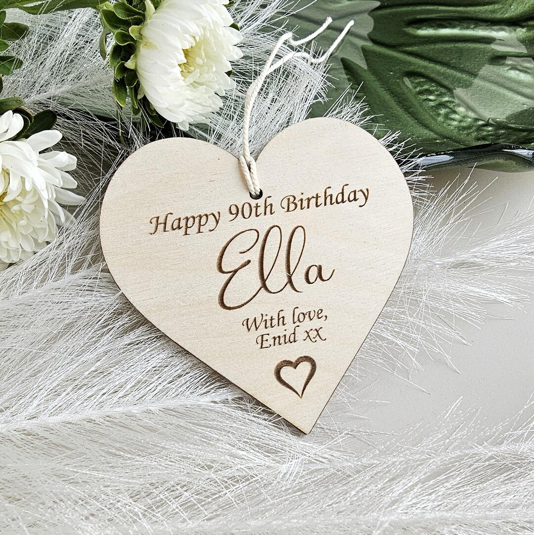 Personalised Wooden Gift Tag / Label, Any Message Quote Name Text ...