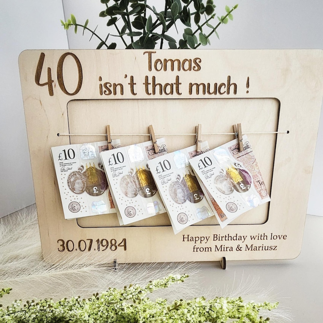 Personalised Birthday Money Frame Gift, Wooden Cash Frame Keepsake ...