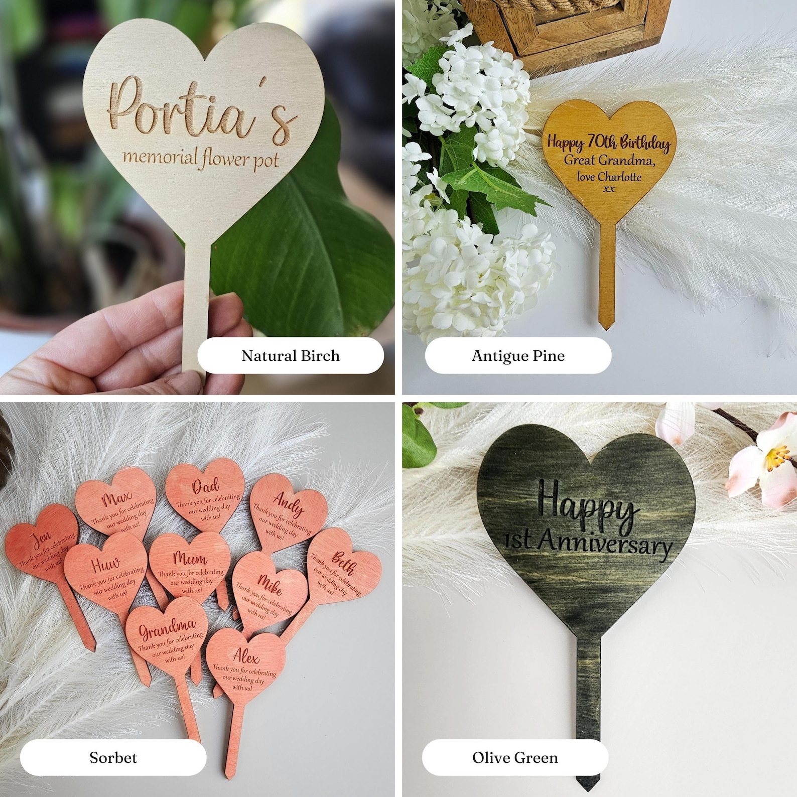 Personalised Wood Plant Gift Tag, Plant Label, Laser Cut and Engraved ...