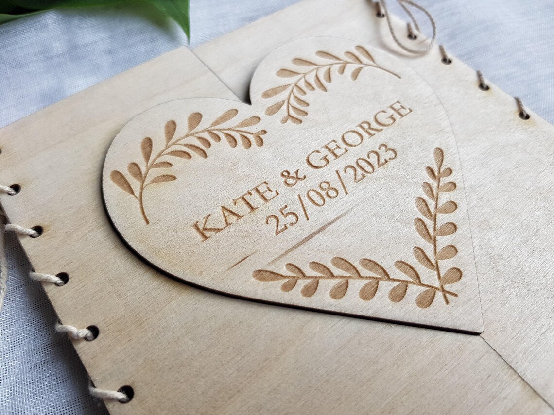 Personalised Wedding Wooden Card - Rustic Anniversary Keepsake ...