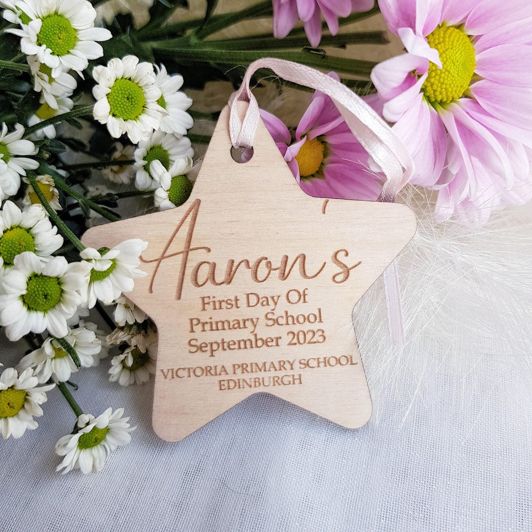 First Day of School Gift, Personalised New Beginning Keepsake, Engraved ...