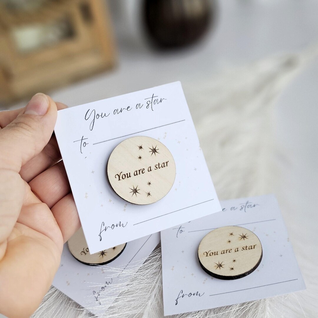 Teacher Gift You're a Star - Wooden Round Token | End of Year Pupil ...
