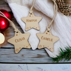 Personalised Star Shape Wooden Gift Tags Set of 5 Engraved - Etsy