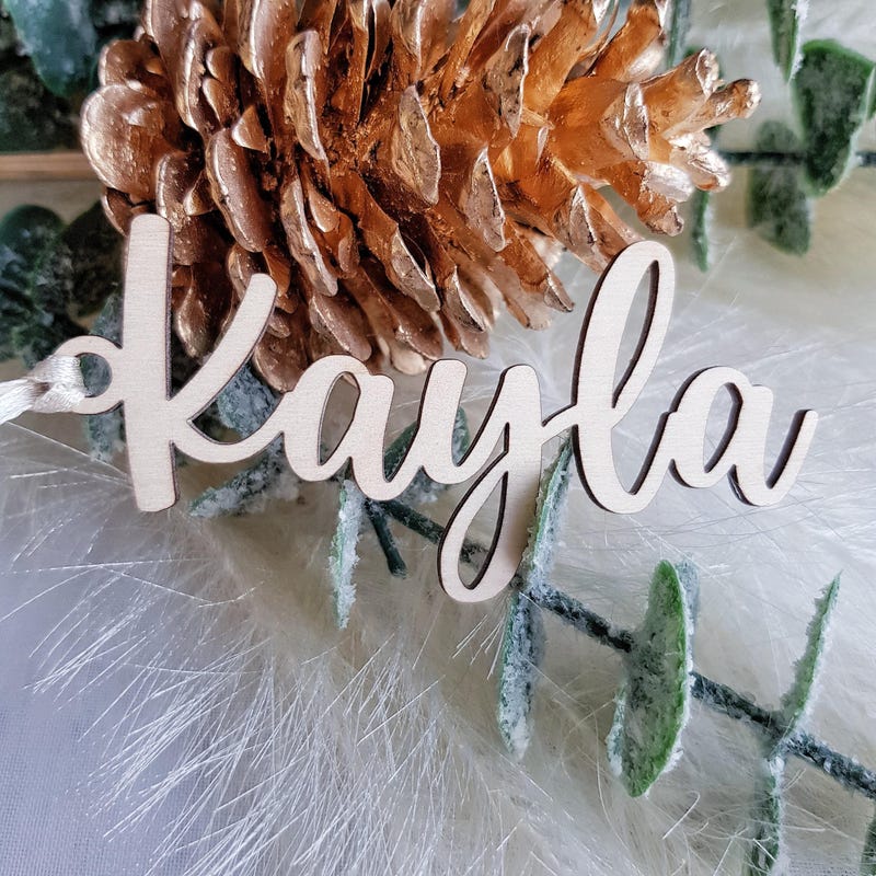 Stocking Name Tags Wood Tree - Etsy UK
