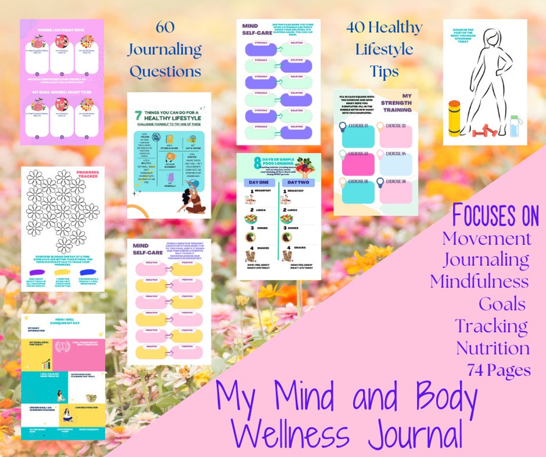 74 Pages-my Mind and Body Wellness Journal (for Women) - Etsy