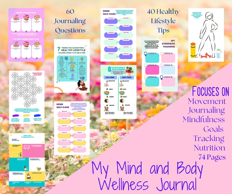 74 Pages-my Mind and Body Wellness Journal (for Women) - Etsy