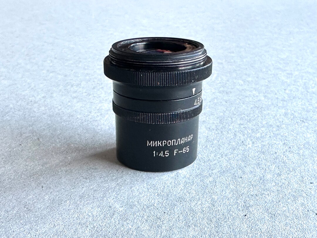 RARE Soviet LOMO MICROPLANAR Russian Ussr Lens Mikroplanar 4.5/65 M45 ...