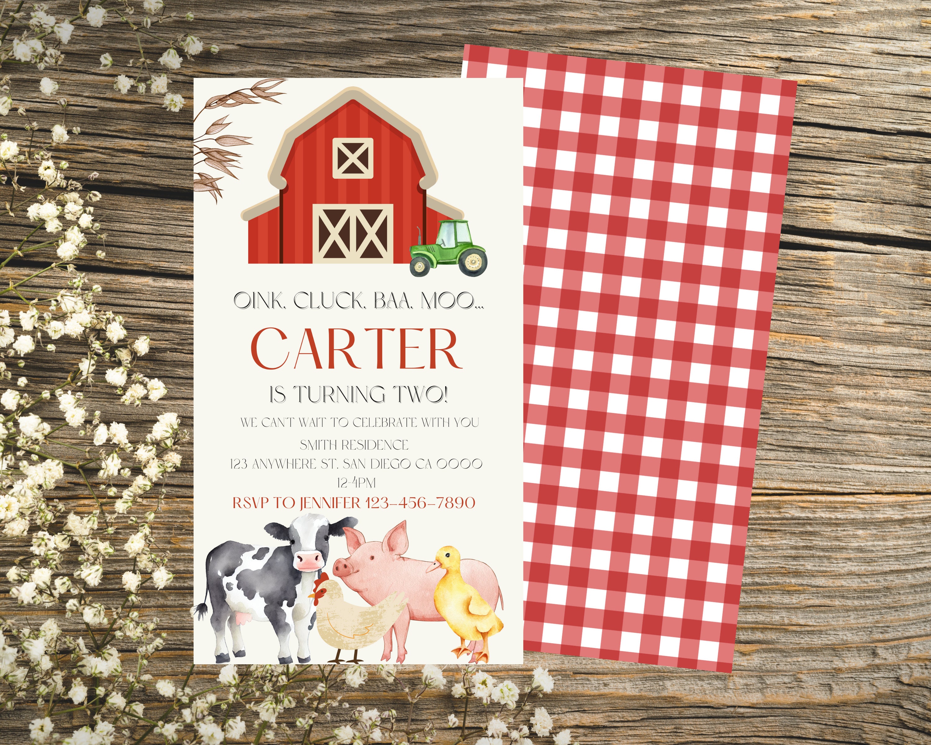 Editable Farm Birthday Invitation, Barn Party, Digital Invite, Farm ...