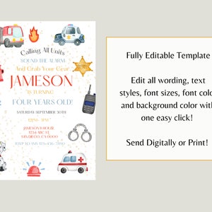 Calling All Units Digital Invitation | Editable With Canva | Birthday ...