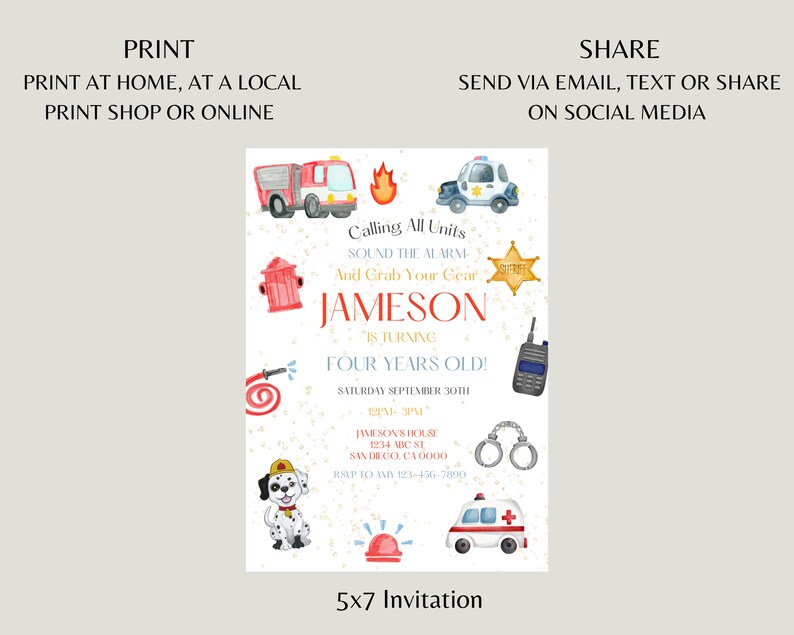 Calling All Units Digital Invitation | Editable With Canva | Birthday ...