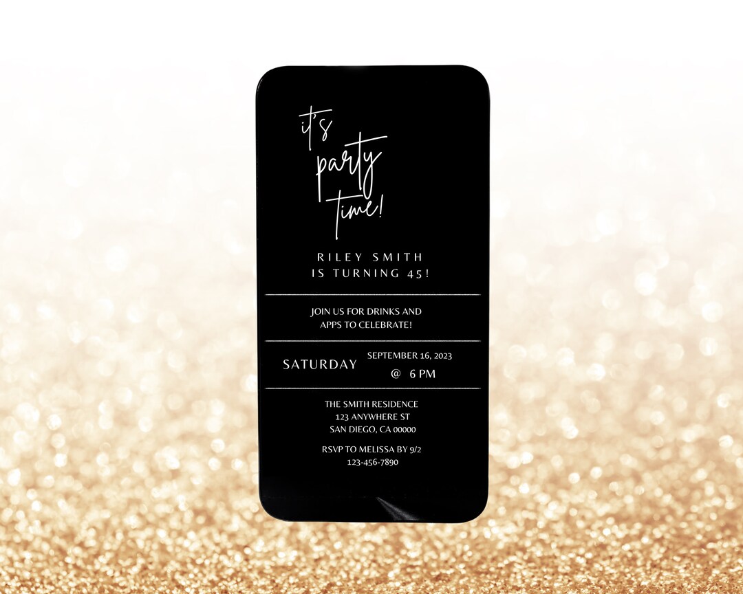 Modern Party Digital Invitation Template | Mobile Invitation| Evite ...