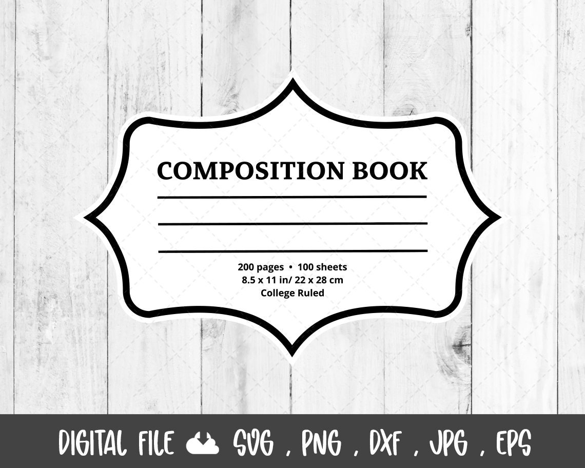 Composition Book Label Svg Composition Notebook Label Label - Etsy