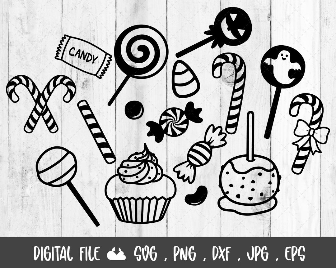 Halloween Candy SVG, Halloween Sweets Cut File and Clipart, Candy Svg ...