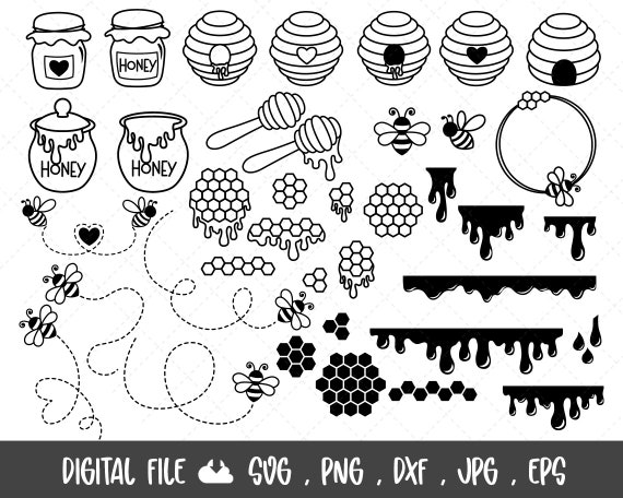 Paquete de abejas Svg Bumble Bee Svg Honey pot SVG honey - Etsy España