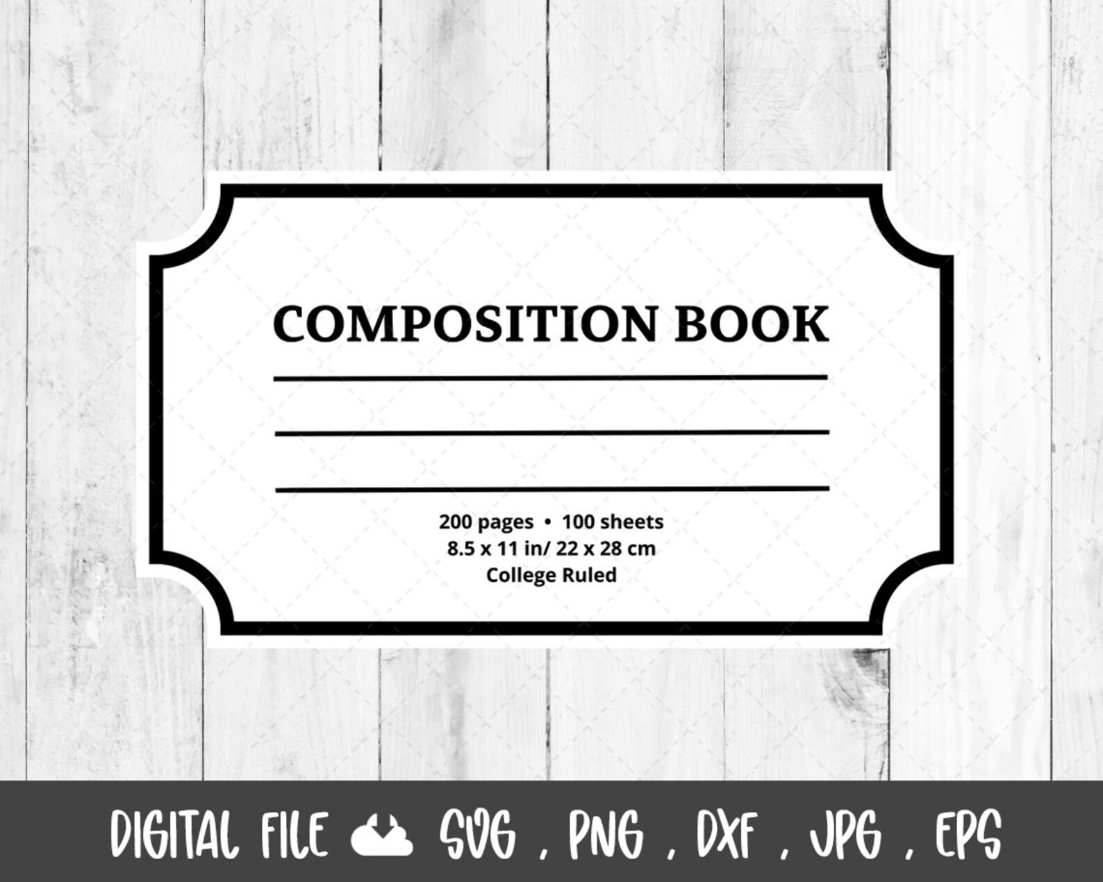 Composition Book Label Svg Composition Notebook Label Label - Etsy