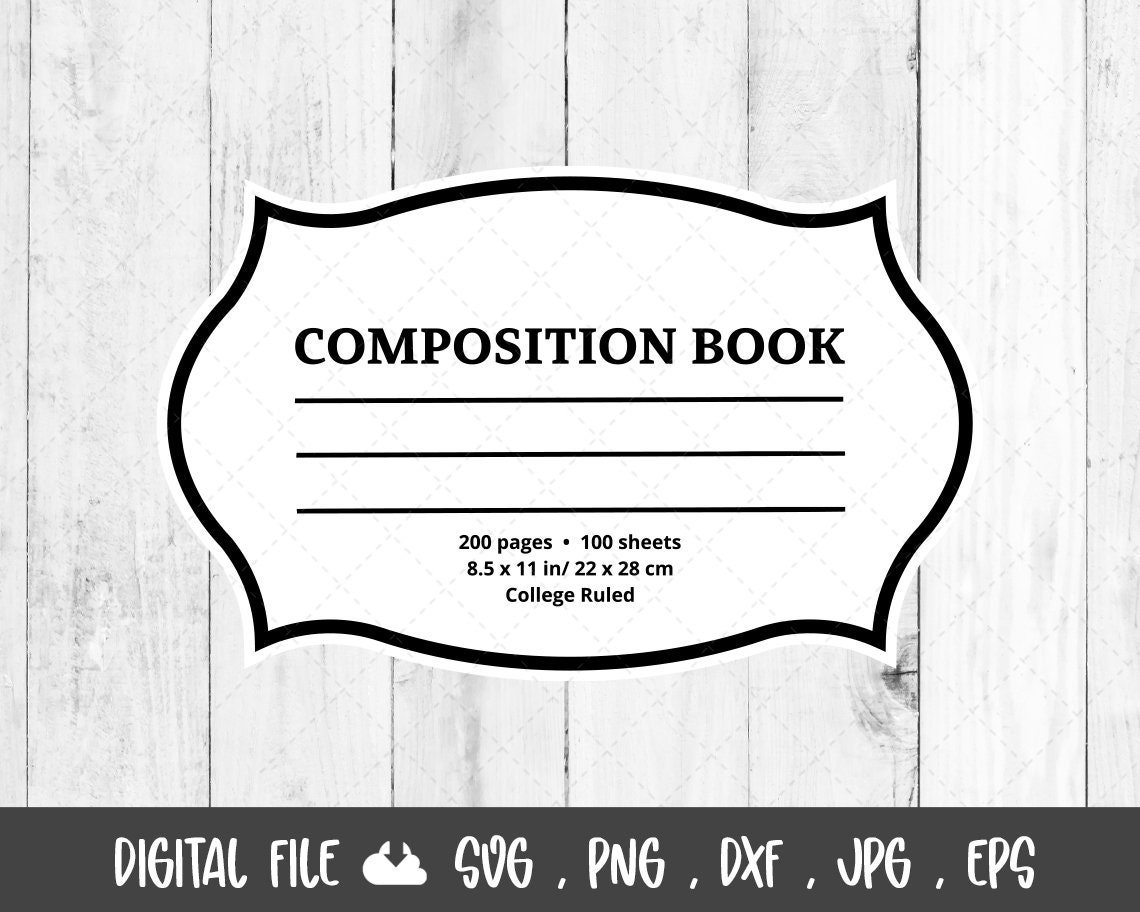 Composition Book Label Svg, Composition Notebook Label, Label for ...
