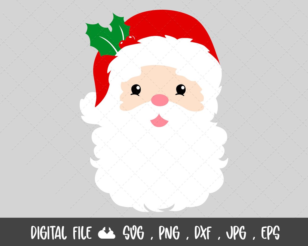Santa Svg, Santa Head Svg, Christmas Svg, Santa Claus Download, Instant ...