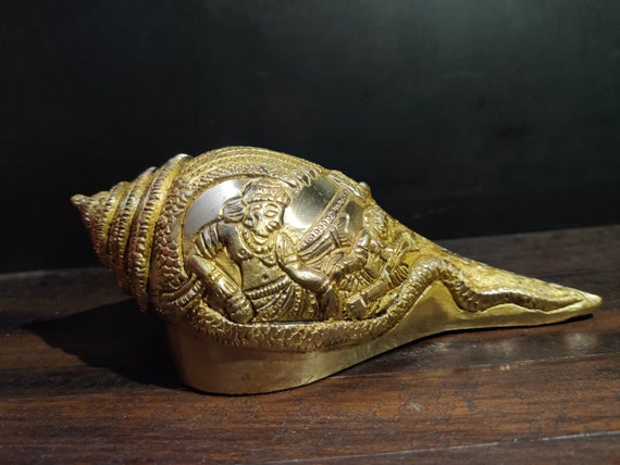 Brass Virat God Vishnu and Lakshmi Conch/conch/shell Vintage - Etsy