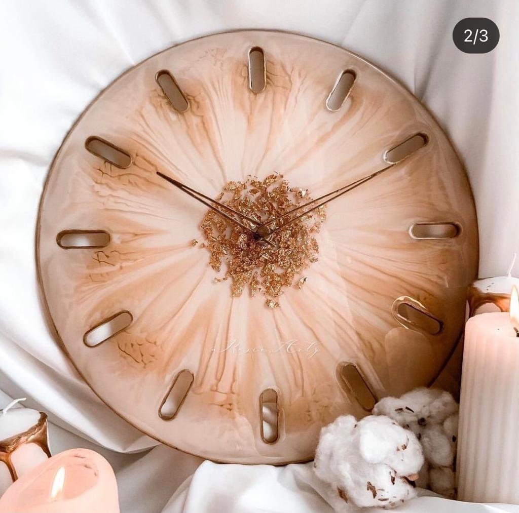 Handmade Resin wall clock with Coated glittered crystals and | Etsy