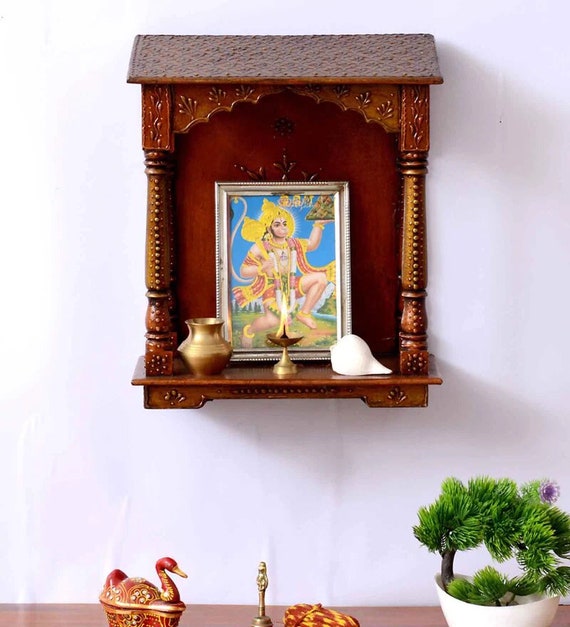 Wooden shelf for pooja room store