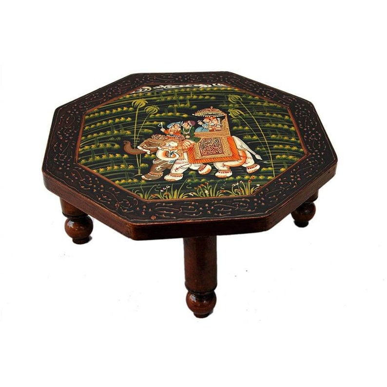 Set of TWO Stool Rajasthani Solid Wood Hand Painted Wooden - Etsy