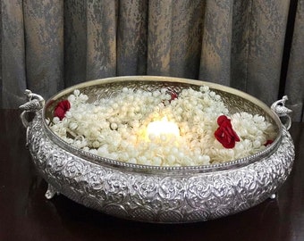 Silver Platted Brass Decor Urli Showpiece, Urli Decor, Decorative Urli ...