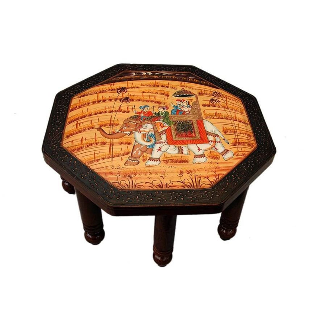 Set of TWO Stool Rajasthani Solid Wood Hand Painted | Wooden Sitting ...
