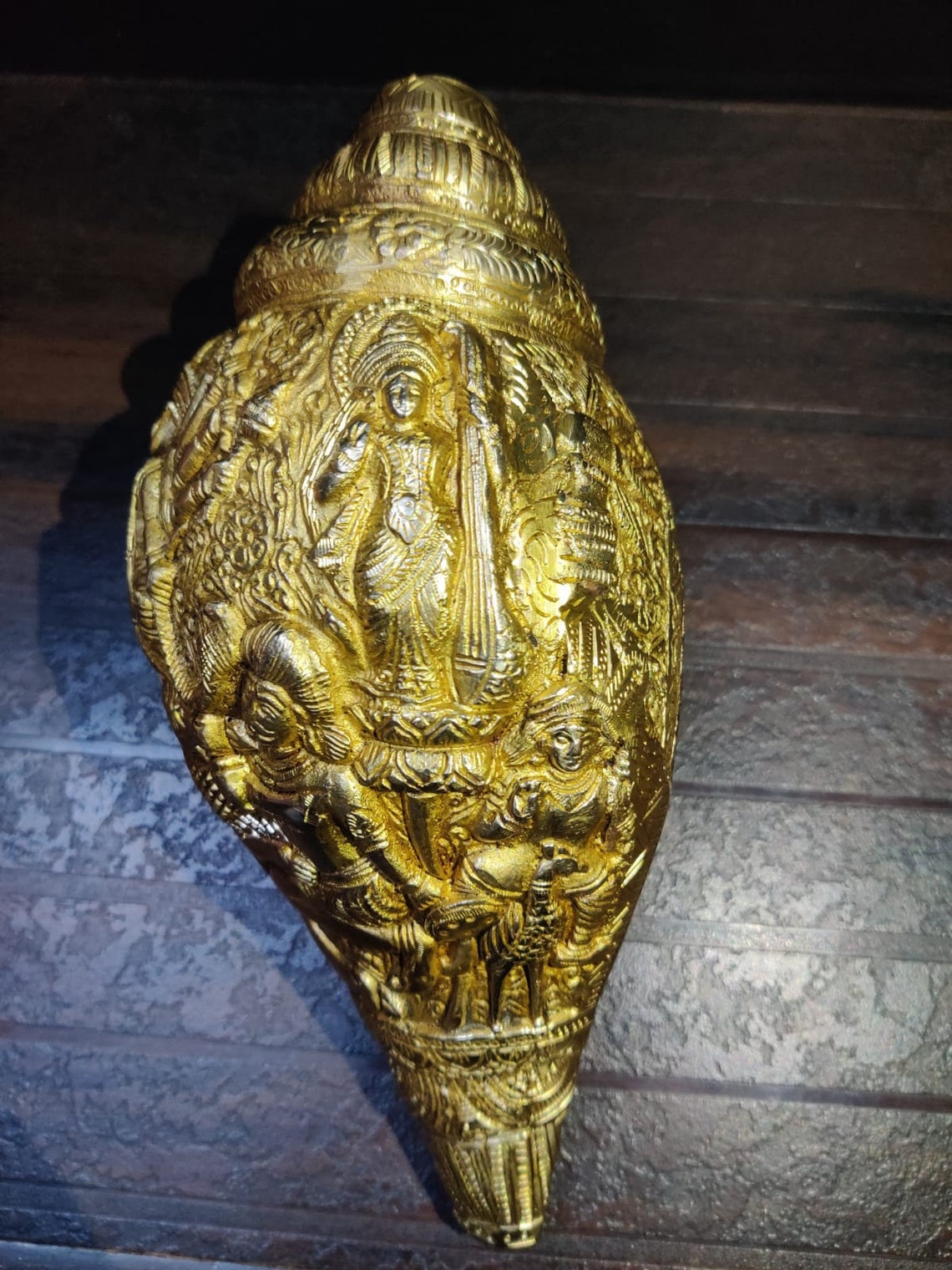 Brass Durga /mahisasur Mardini Sankh/conch/shell Vintage | Etsy