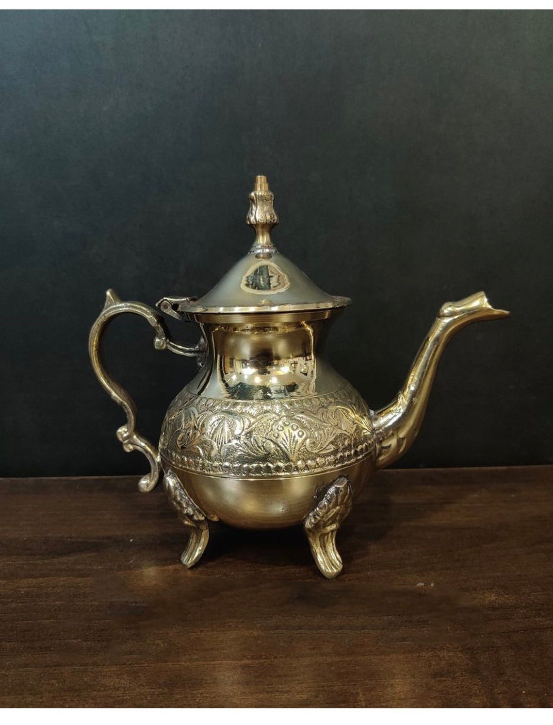 Vintage Brass Tea Pot Hand Made Tea Pot Middle East Tea - Etsy