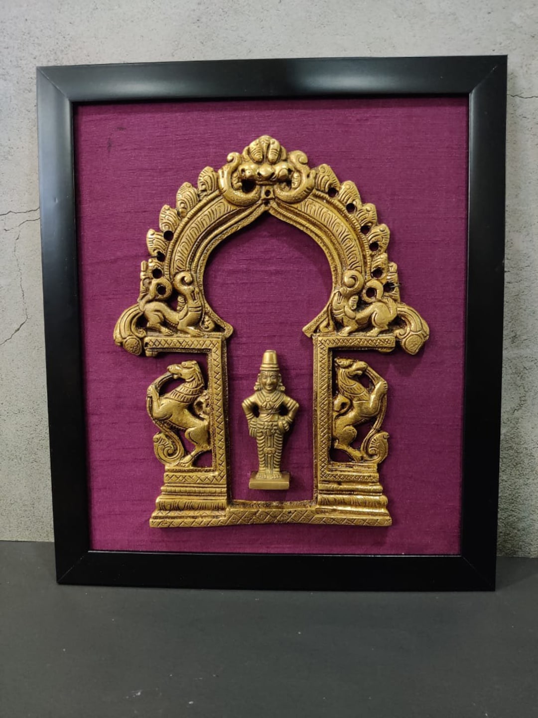 Ethnic Carved Vitthal Maharaj Prabhavali Frame Brass Wall Hanging ...