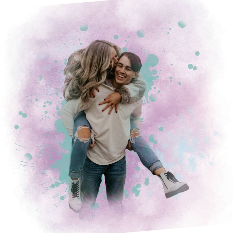 Custom Couple Portrait, Watercolor Illustration Anniversary Gift ...