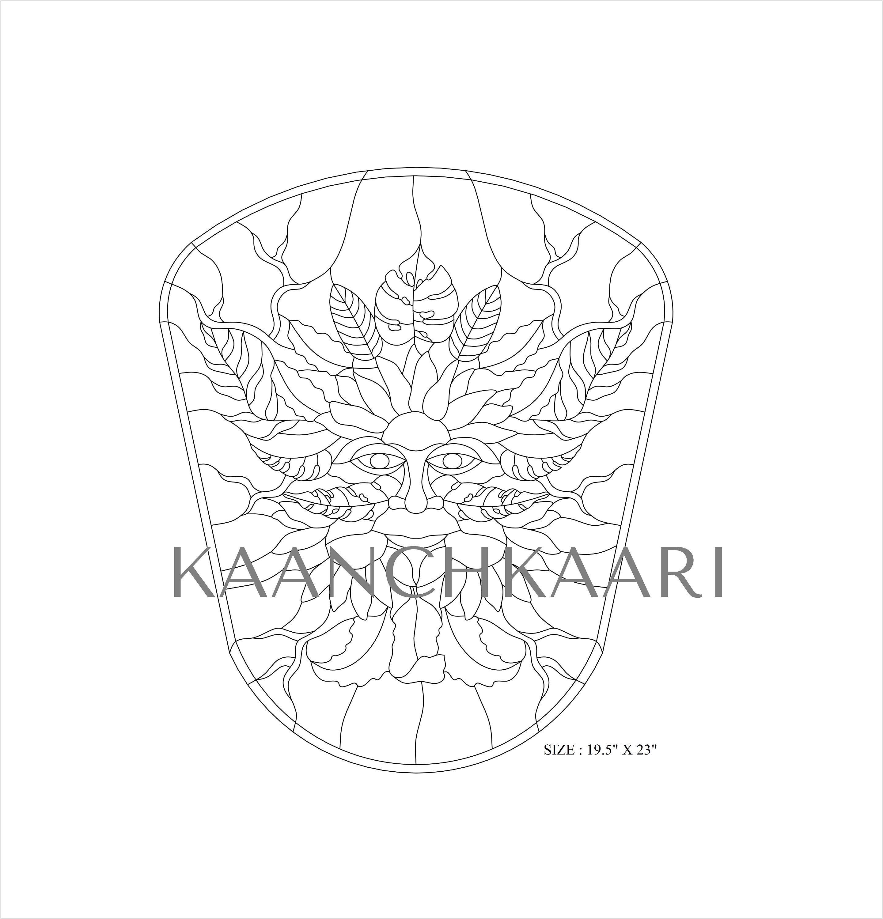 Stained Glass Sculpting & Forming Fall Green Man Stained Glass Pattern ...