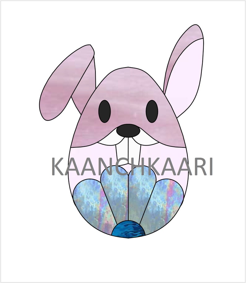 Cute Easter Bunny Egg Suncatcher or Plantstakes Stained - Etsy