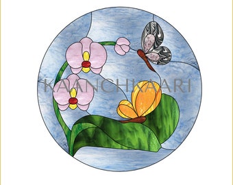 Stained Glass Orchid Pattern - Etsy