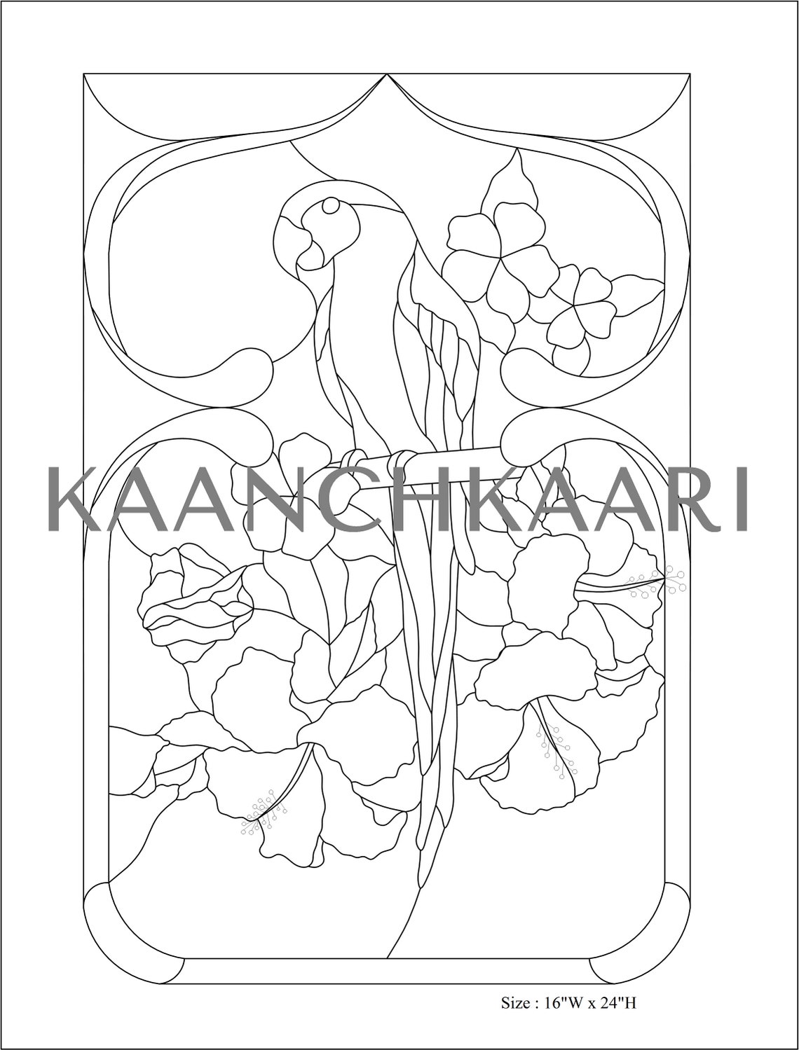 Macaw Stained Glass Pattern 16" X 24" (digital) - Etsy