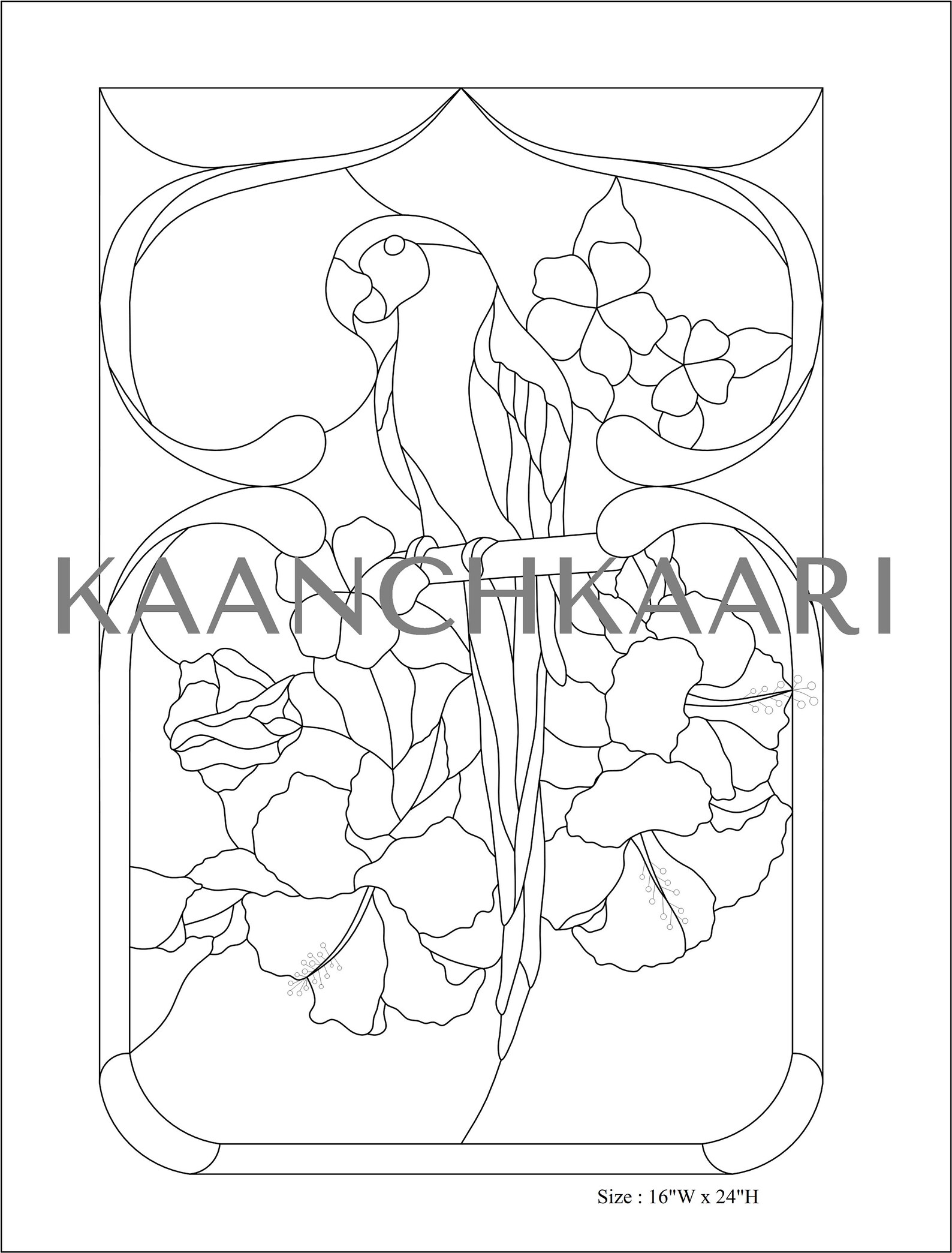 Macaw Stained Glass Pattern 16" X 24" (digital) - Etsy