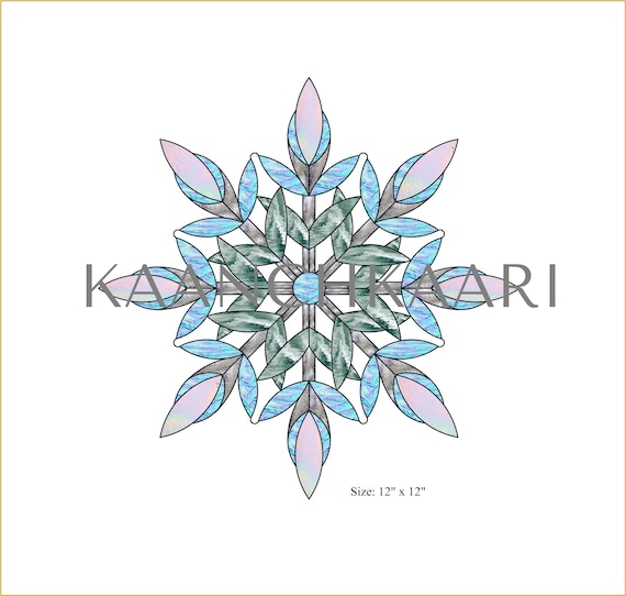 Snowflake Stained Glass Pattern 2 12 X 12 - Etsy